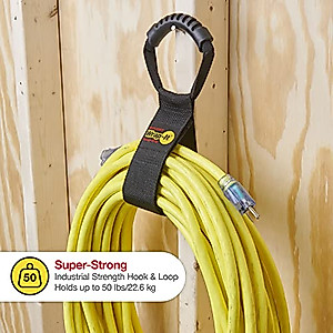 Easy-Carry Wrap-It Storage Straps - 22” (2-Pack) – Heavy-Duty Hook and Loop Cord Carrying Strap, Hanger, and Organizer with Handle for Pool Hoses, Garden Hoses, Cords, Cables and More