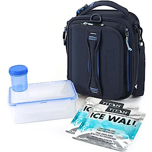 Titan by Arctic Zone Expandable Lunch Box (Navy Blue/Royal Blue), Small