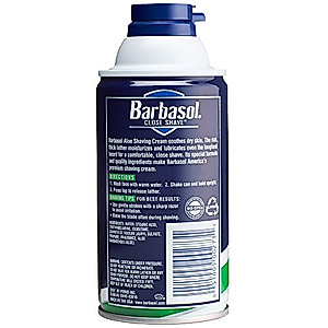 Barbasol Soothing Aloe Thick and Rich Shaving Cream for Men, 10 oz (Pack of 6)