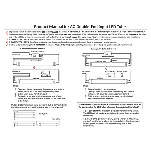 Fulight Type B & Rotatable LED F15T8 Tube Light-18-Inch (17-3/4 Inches Actual Length) 1.5FT 7W, Warm White 3000K, Double-End Powered, Frosted Cover, 85-265VAC (Not a Plug-and-Play)