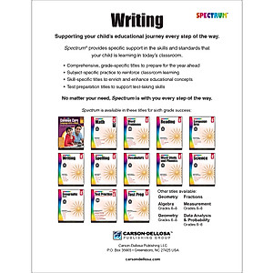 Spectrum 6th Grade Writing Workbooks, Ages 11 to 12, 6th Grade Writing, Informative, Argumentative, and Descriptive Story Writing Prompts, Writing Practice - 136 Pages