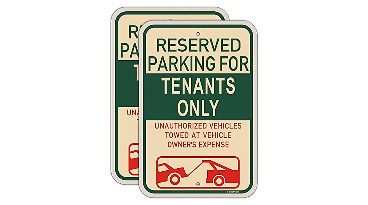 Reserved Parking Sign - 2 Pack for Tenants Only