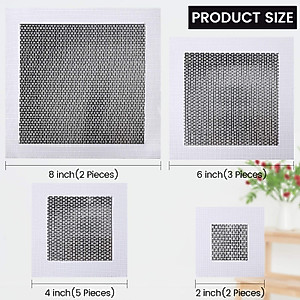 Ripeng 12 Pieces Aluminum Drywall Hole Patch 2/4/6/8 Inch Metallic Drywall Patch Self Adhesive Mesh Wall Repair Patch Kit Drywall Screens for Ceiling Plaster Wall Repair Tools(2 inch, 4 inch)