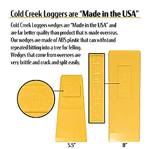 Cold Creek Loggers Felling Wedges, Tree Felling Wedges for Tree Cutting, Logging Wedge Set for Chain Saw, 5.5" (2-Pack) and 8" (2-Pack)