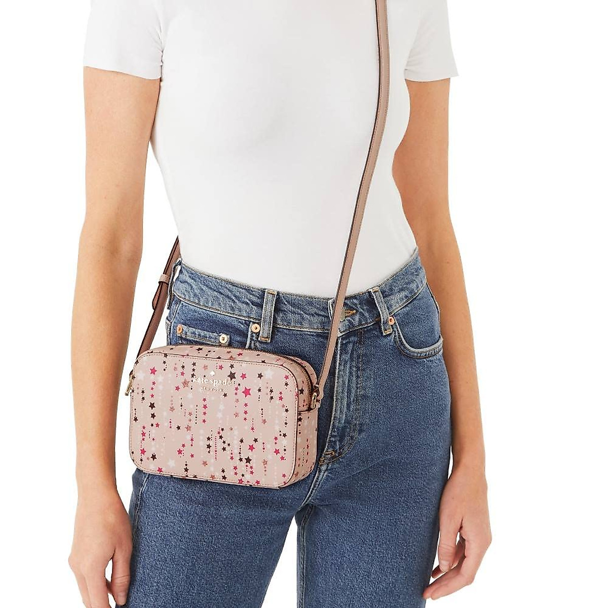 Kate Spade New York Staci Mini Camera Bag (Multi Pink Stars)