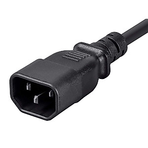 Monoprice Desktop Computer Power Cord - IEC 60320 C14 to NEMA 5-15R, 10 Amp, 1250 Watt, SVT, 125 Volt, 18AWG, 6 Feet, Black