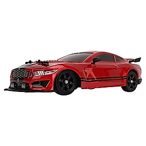 PenRux RC Car, Cool Appearance Long Control Distance High Speed Drifting RC Car Toy with LED Lights for Home (Dual Batteries (Included))