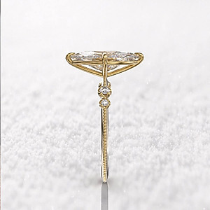 JASXEYO 925 Silver Plated Gold Engagement Rings 9x16mm Oval Cut Solitaire Cubic Zirconia CZ Wedding Promise Rings for Her Wedding Bands for Women Size 6-10 (7)