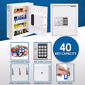 Barska Digital Electronic Keypad Lock Wall Mount 40 Key Cabinet Safe Ideal for Home Hotels Schools & Businesses