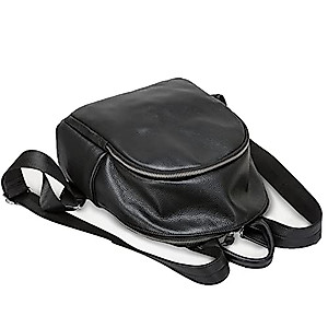 Girlfeel Genuine Leather Women's Fashion Backpack Purses Multipurpose Design Travel bagBusiness Work Bag for Men/Women-Black