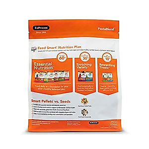 ZuPreem PastaBlend Smart Pellets Bird Food for Medium Birds, 2 lb Bag - Made in The USA, Daily Nutrition, Essential Vitamins, Minerals for Cockatiels, Quakers, Lovebirds, Small Conures