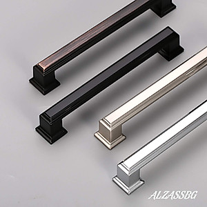 Alzassbg 10 Pack Brushed Satin Nickel Cabinet Pulls, 5 Inch(128mm) Hole Center Cabinet Handles Kitchen Pulls for Cabinets and Drawer AL3071SN