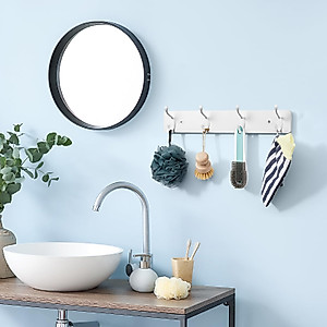 OUTNILI Heavy Duty Coat Rack Wall Mount - White Coat Hooks Wall Mounted for Sunglasses Jackets Hats Purse Dog Leashes Towels - Coat Hanger for Entryway Closet Mudroom Laundry Room Bathroom