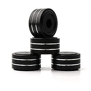 Monosaudio 4Pcs 40x20mm Speaker Isolation Feet 3M Adhesives Speaker Spike Pads with Non-Slip Rubber Rings for Audio,Speakers, Subwoofers, Home Theater, Turntable DAC Feet Pad (Black Color)