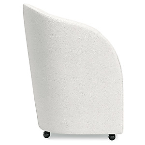 Signature Design by Ashley Korestone Contemporary Upholstered Home Office Desk Chair with Casters, White