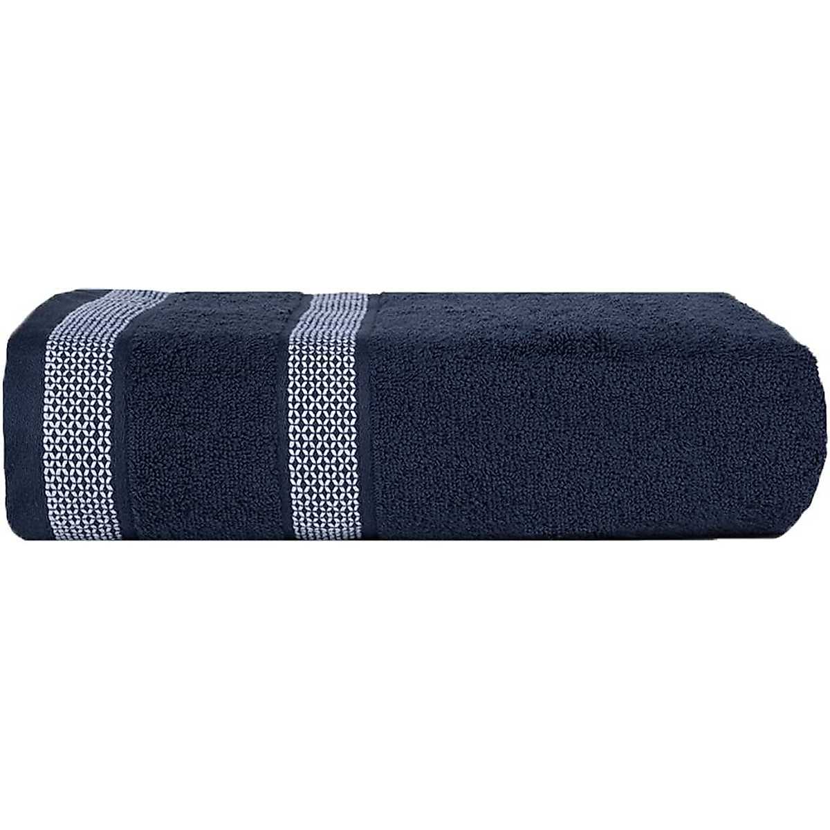 CASA COPENHAGEN Solitaire Mix 6 Pieces Towel Set- Navy Blue + Grey Violet, 600 GSM 2Bath Towel 2Hand Towel 2Washcloth, Designed in Denmark Made of Soft Egyptian Cotton for Bathroom, Kitchen & Shower