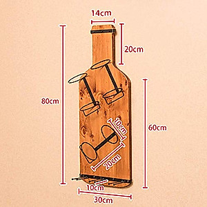 PIBM Stylish Simplicity Shelf Wall Mounted Floating Rack Shelves Solid Wood Wine Rack Living Room Goblet Simple Restaurant, Wood , 30x10x80cm