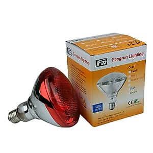 Fengrun Infrared Bulb Red Hard Explosion-Proof Glass Infrared Heat Lamp Bulb for Chicks, Chicken, Pet, Bathroom Warming Light Bulb (120V,150W)