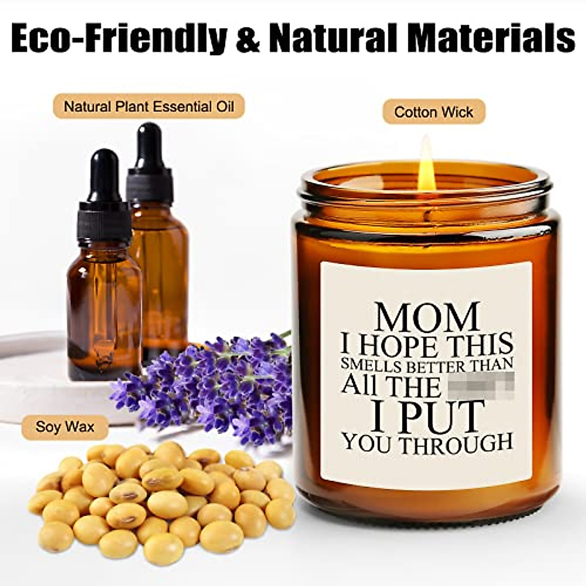 Funny Gifts for Mom, Romantic Gifts for Mother, Mothers Day Gifts from Daughter Son, Unique Presents for Mom Stepmom Mother in Law, Lavender Scented Candles for Birthday Christmas Thanksgiving