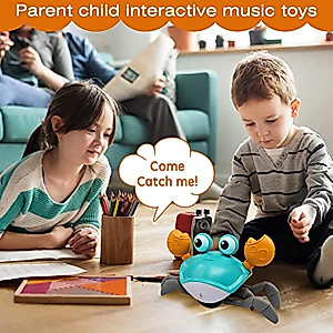 XONTEUS Crawling Crab Toy for 1-Year-Olds, Interactive Sensing with Music & Lights, Perfect Gift for Toddlers