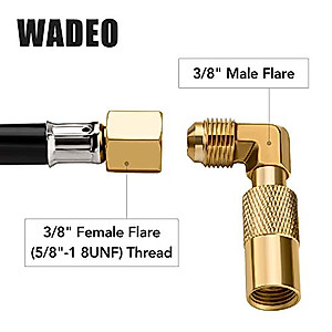 WADEO Propane Elbow Adapter, Low Pressure 3/8" Male Flare Propane Elbow Fitting for Blackstone Tabletop Camping Grill 17 Inch and 22 Inch Portable Gas Griddle
