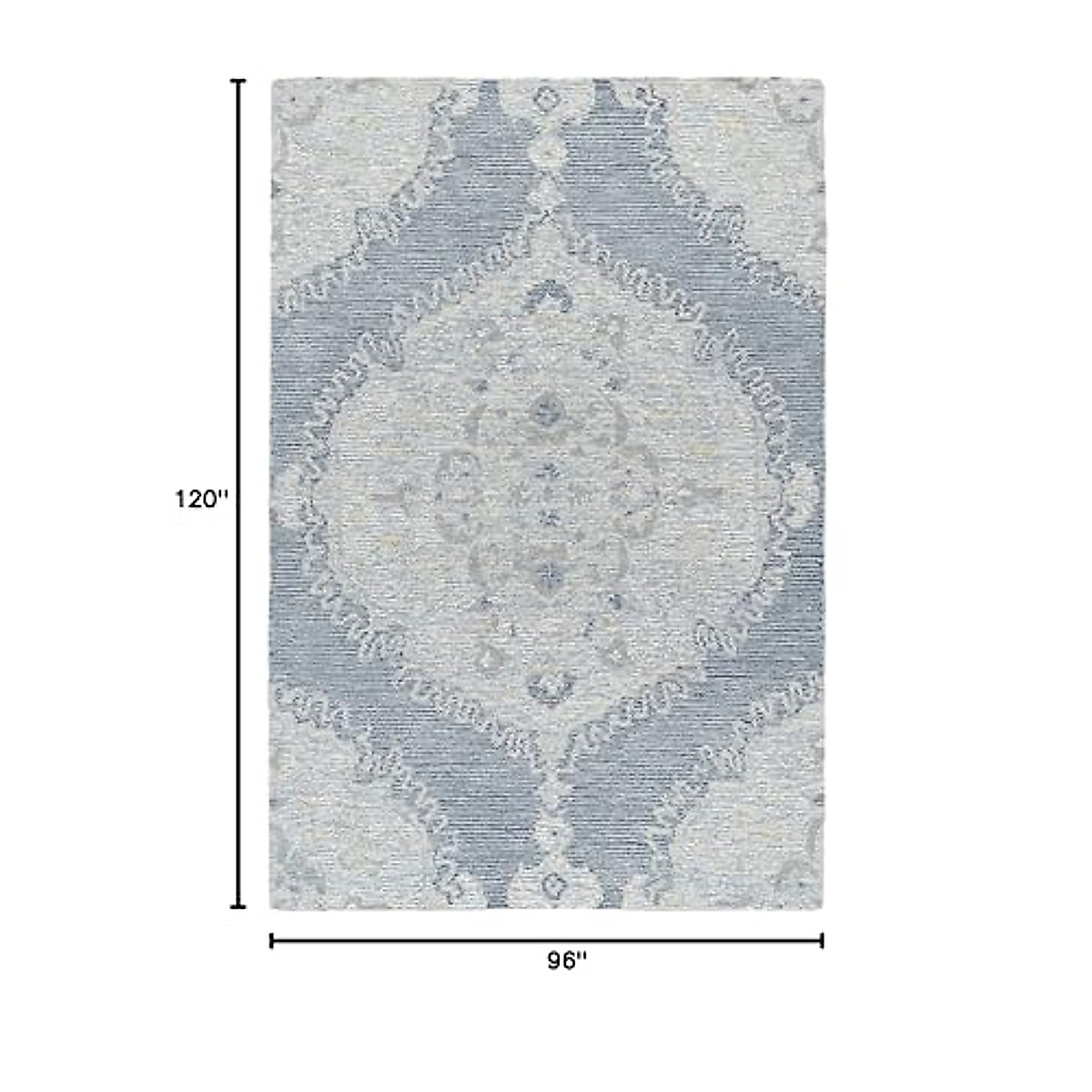 Mark&Day Wool Rugs, 8x10 East Lancaster Traditional Navy Blue Area Rug, Blue Grey Yellow Carpet for Living Room, Bedroom or Kitchen (8' x 10')