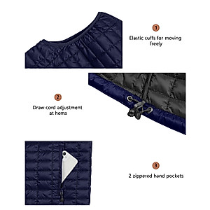 Little Donkey Andy Men's Puffer Vest, Lightweight Warm Sleeveless Jacket for Hiking Travel Golf Twilight Blue/Black S