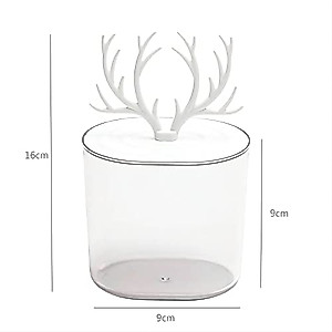 1 piece cotton round 20,Qtip Holder Dispenser for Cotton Ball, Cotton Swab, Cotton Round Pads, Clear Plastic Apothecary Jar Set for Bathroom Canister Storage Organization, Makeup Organizer（White）