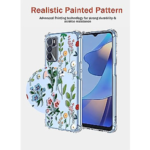OEURVQO for Oppo A16 Oppo A16s Oppo A54s Case Clear Floral Flower Pattern Design Soft TPU Cover Shockproof Bumper Anti-Scratch Protective Case for Oppo A16 (Lush Flora)