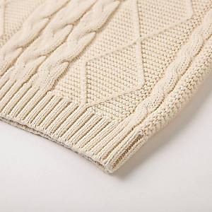 Curipeer Baby Boys Cable Knit Sweater Long Sleeve Solid Pullover Toddler Crew Neck Twist Sweaters A-Apricot