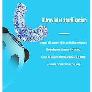 FITHOOD Automatic Toothbrush Kids Electric Toothbrush with Ultrasonic U-Shaped Automatic Toothbrush IPX7 Waterproof 4 Clearing Modes(Blue) (1-7Years)