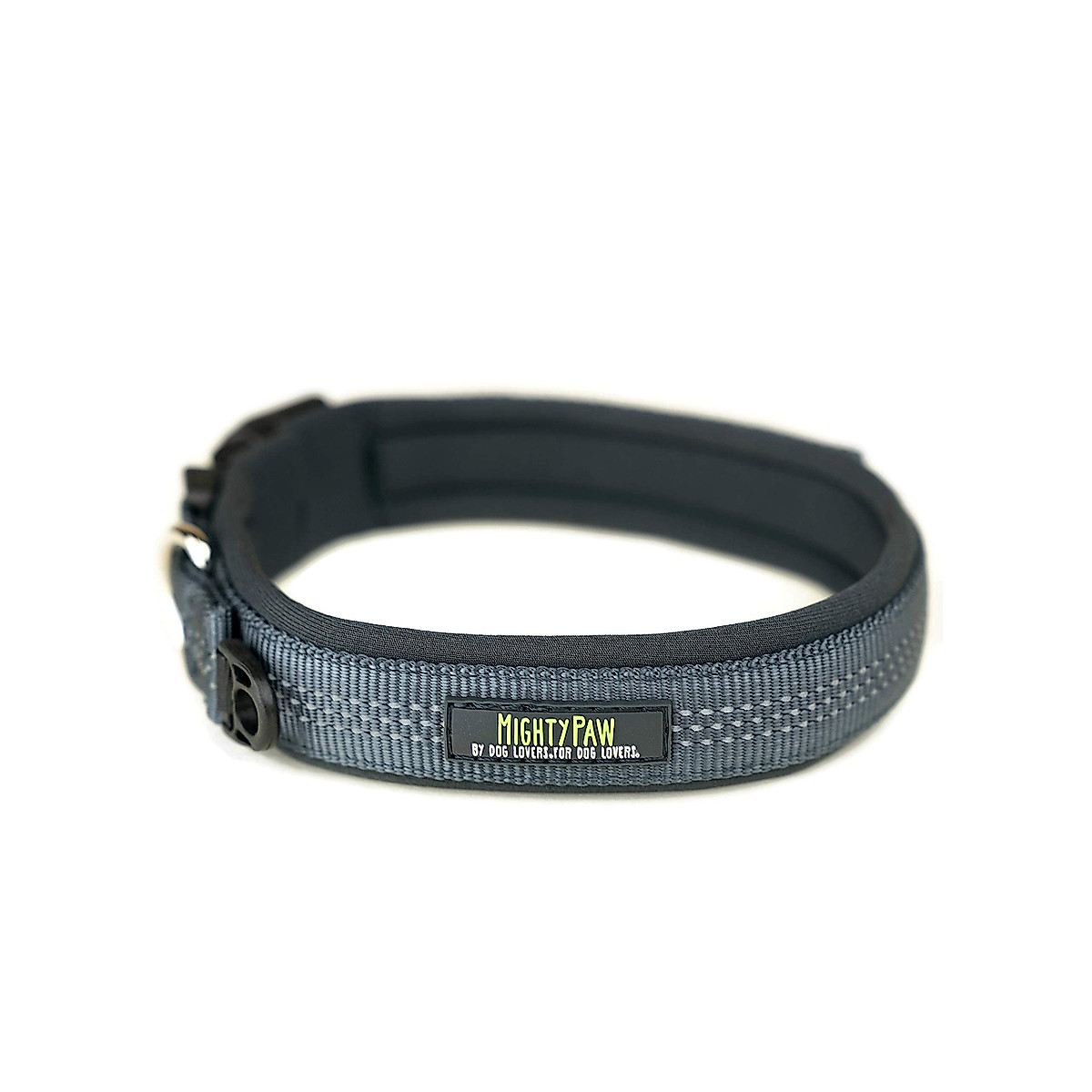 Mighty Paw Dog Collar - Neoprene Padded - Reflective for Running - Extra Comfort for Active Dogs - Premium Quality Reflective Collar - Comfortable Dog Collar for All Dog Breeds - Heavy Duty Dog Collar