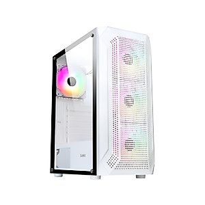 Fast Gaming Computer Desktop Gaming PC RGB AMD Ryzen 7 5700G 16 Core CPU Threads 4.6 GHz with AMD Radeon Graphics 16GB DDR4 1TB SSD Windows 10, White