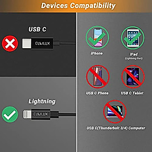 Cubilux Lightning to TRRS Microphone Adapter with 3.5mm Monitoring Headphone Jack Compatible with iPad Pro/Air/Mini, iPhone 13 Pro Max/ 12/11/ SE 2/ Xr/Xs Max/ 8 Plus/ 7
