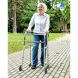 Agrish 4-Pack Walker Glide Skis - Durable and Smooth Rolling Mobility Aid Accessory for 1 1/8 Inch Tubes - Universal Fit Walker Feet Replacement, 4 Counts