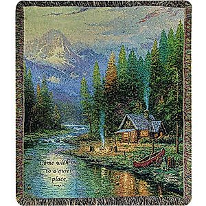 Manual Woodworkers & Weavers Tapestry Throw, Thomas Kinkade End of a Perfect Day, 50 x 60