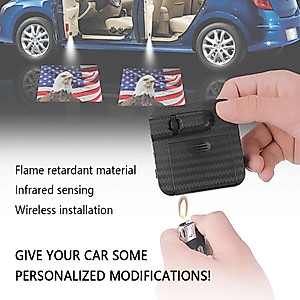 CXCCOI 2PCS Car Door Lights Logo Projector,HD Car Welcome Light LED Courtesy Light for Cool Car Decorations,Universal Car Door Projector Lights Fit All Vehicle Models (Eagle Flag)