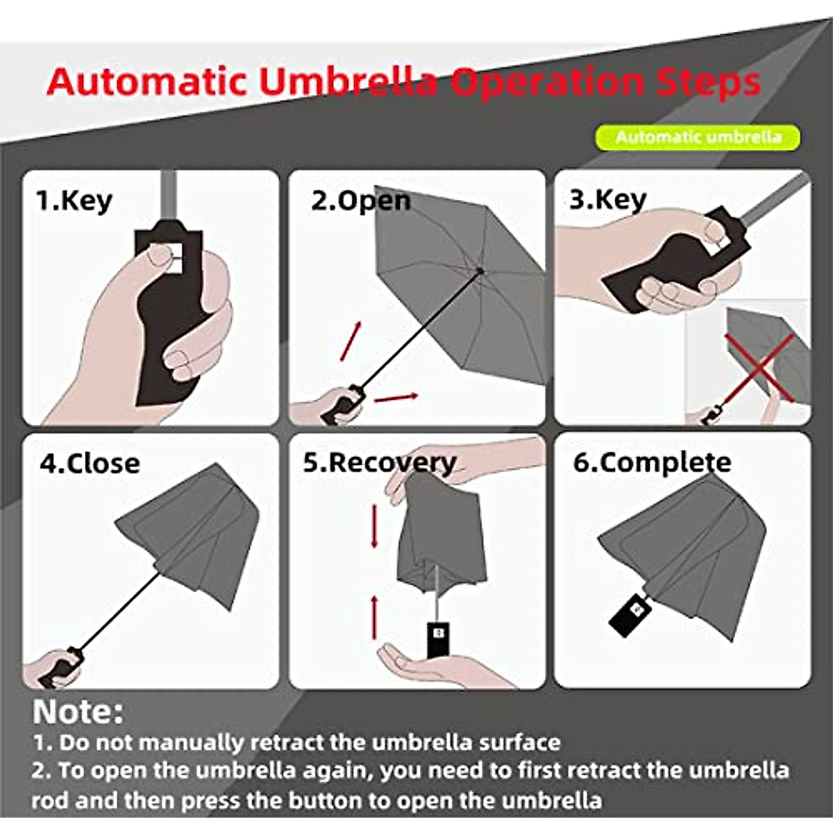 SUTMDO Umbrellas for Rain,Sun UV Umbrella, Travel Umbrella, Automatic, Strong Steel Shaft, Folding and Portable Umbrella (30bai)