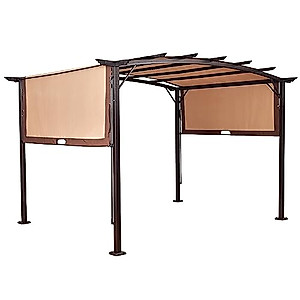 BBQ Gazebo Canopy 12ft. x 9ft. Pergola Kit Gazebo & Removable Canopy Cover Patio Furniture Shelter Grill Gazebo Shelter for Patio, Garden