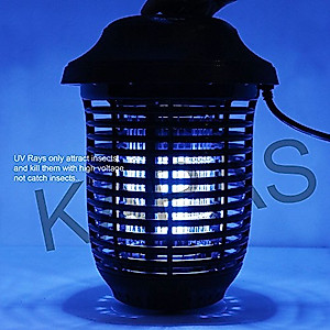 Electric Insect Bug Zapper, New Upgrade with Free Hanger Kapas 40W Outdoor Bug Killer Lantern for Mosquitoes, Flies, Gnats, Pests & Other Insects, 1 Acre Coverage