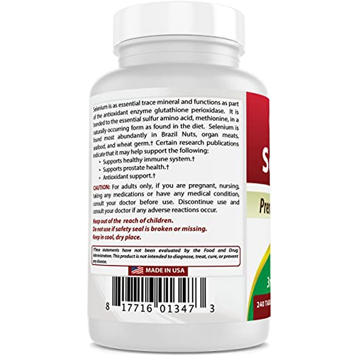 Best Naturals Selenium 200 mcg Supplement, 240 Count