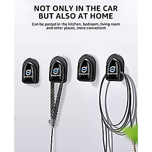 YABOO Car Sticky Hooks for Dashboard,Car Sticky Hanger with Logo,3M Self-adhesive Hooks Organizer for Key/USB Cable/Earphone,Compatible with Volvo XC40 XC60 XC90 V90 V60 S90 S60 2016-2020 2021 2022