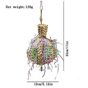 Leefasy Parrot Chewing Toy, Hanging Foraging Shredder Toy, Parrot Nest Suitable for A Wide Variety of Small Parrots and Birds