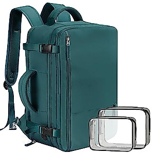 Beraliy Large Travel Backpack, Flight Approved Personal Item Bag, 17 Inch Laptop Backpack, 40L Carry On Luggage Daypack, Business Weekender Overnight Bag, Peacock Blue