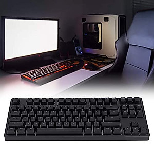 Gaming Keyboard, Quick Response 87 Keys Wired Widely Compatible Computer Keyboard Ergonomic Design for Work for Home Gaming for Office(Black)