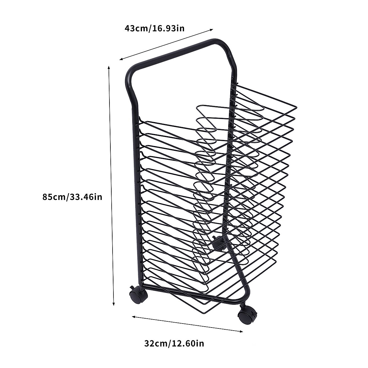 BuYouZaiLaa Art Drying Rack with Wheels for Classroom Painting Crafts 16 Shelves Metal Artwork Storage Display Rack