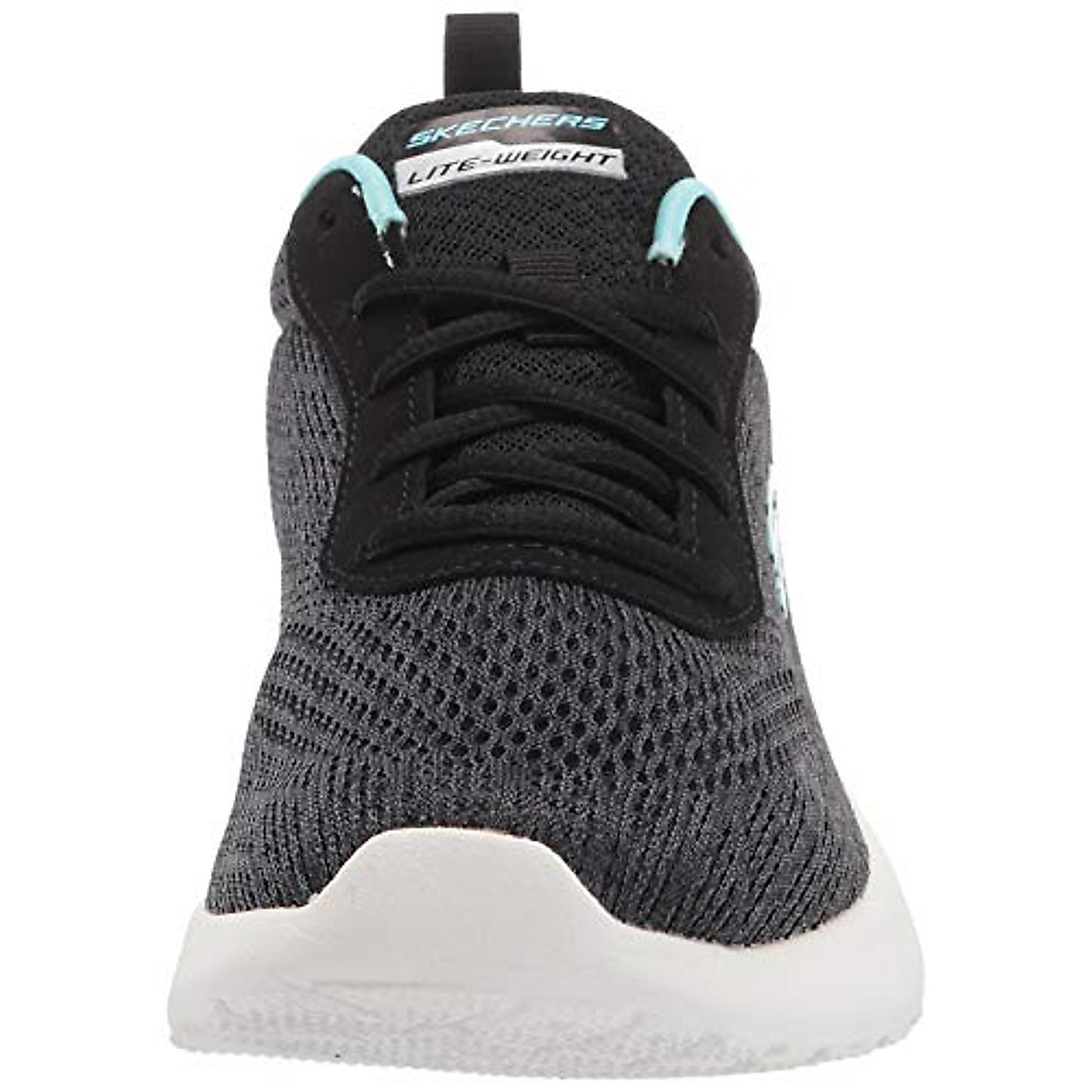 Skechers Women's Skech-Air Dynamight - Top Prize Sneaker, Black/Turquoise, 7 W