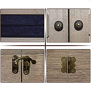 JOYSFIT Rustic Wall Mounted Jewelry Organizer with Wooden Barndoor Decor,Wooden Wall Mount Holder,Jewelry holder for Necklaces, Earings, Bracelets, Ring Holder(NATURAL WOOD)