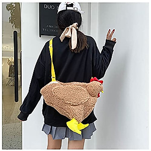 Women Cartoon Crossbody Bags, Creative Cute Chicken Purse Backpack Shoulder Purses Gift for Teenager Daughter Girlfriend Wife (Khaki)