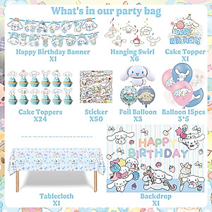 Kawaii Party Decorations Include HAPPY BIRTHDAY Banners, Hang Swirls, Balloons, Backdrop, Tablecloth, Cake Decoration, Stickers, Kawaii Party Supplies, Kawaii Party Favors
